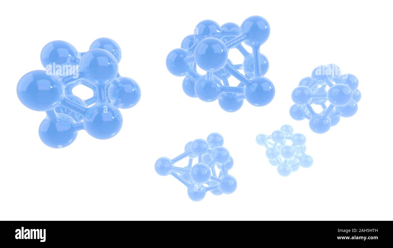 Abstract blue molecule colorful illustration isolated on white ...