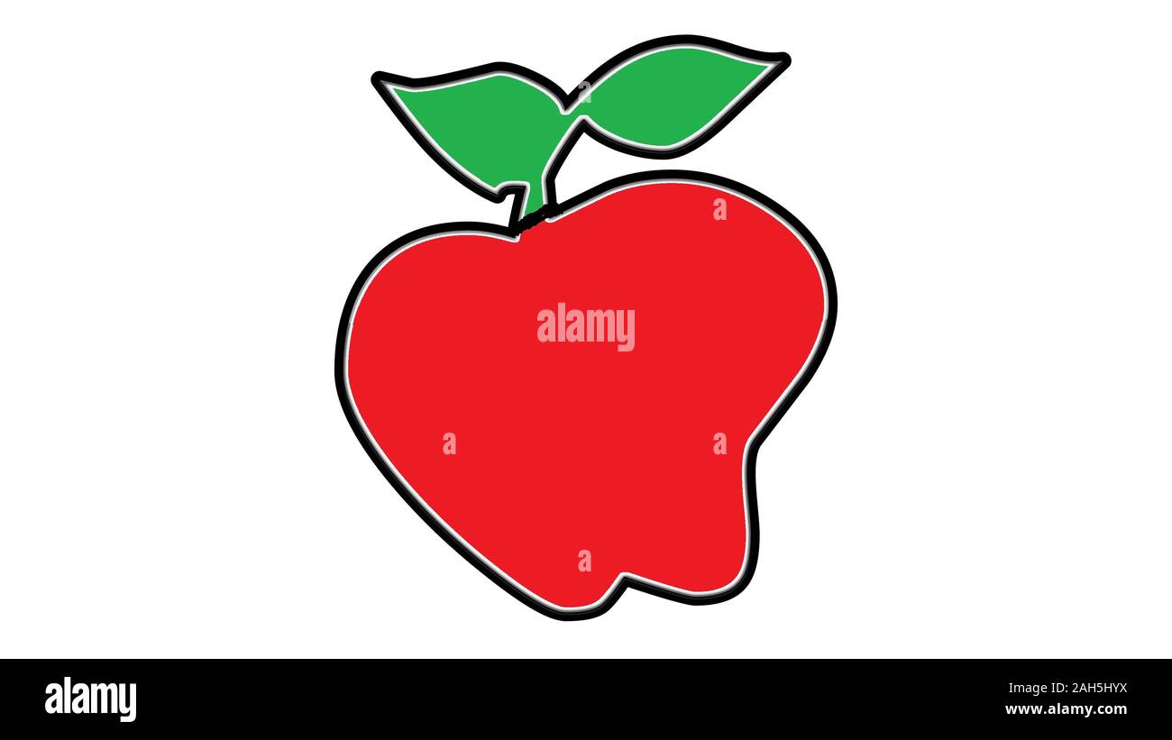 Red apple beautiful illustration Stock Photo - Alamy