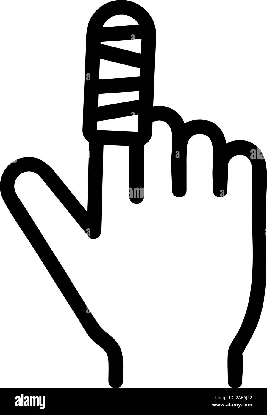 fractured finger icon vector. Isolated contour symbol illustration ...