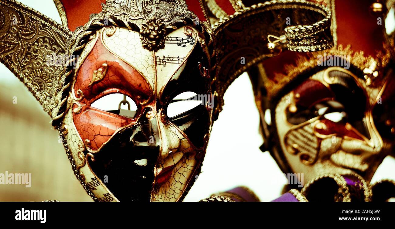 the beautiful masks of the carnival Stock Photo - Alamy