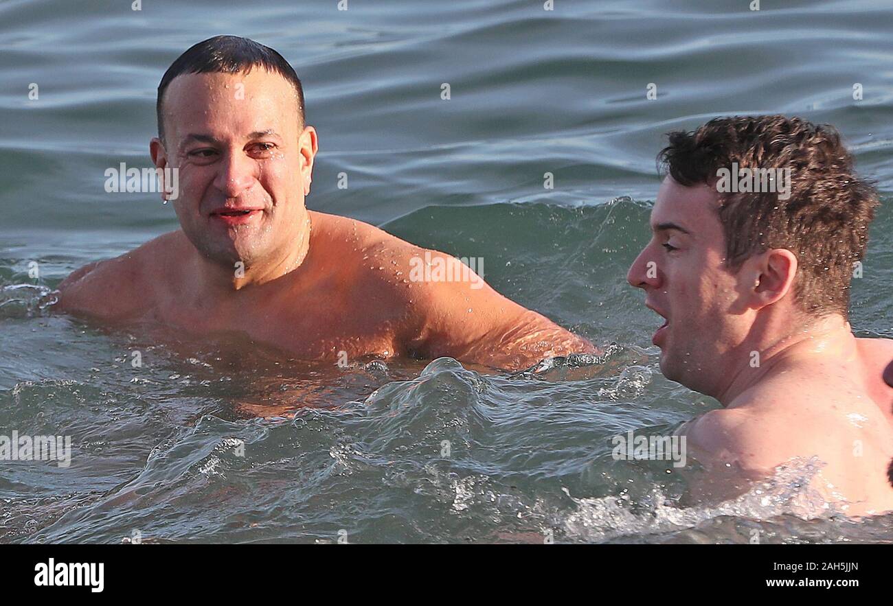 Taoiseach Leo Varadkar and his partner Matt Barrett take part in the ...