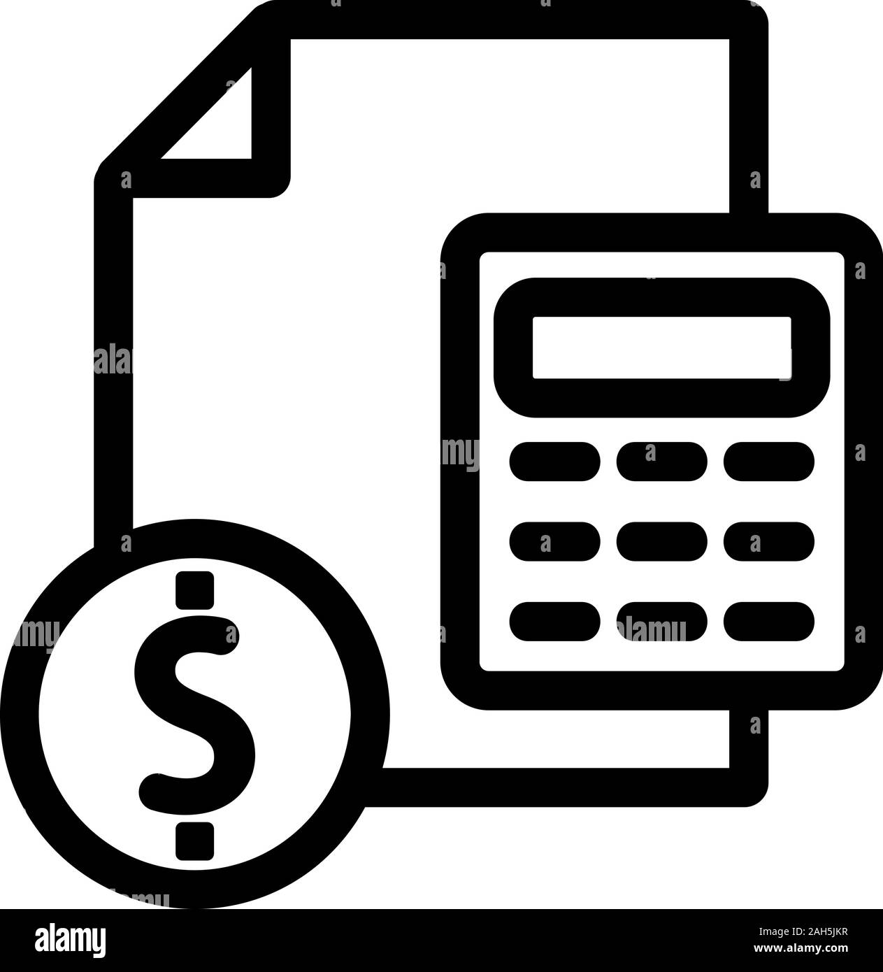 counting the financial report icon vector. Isolated contour symbol ...
