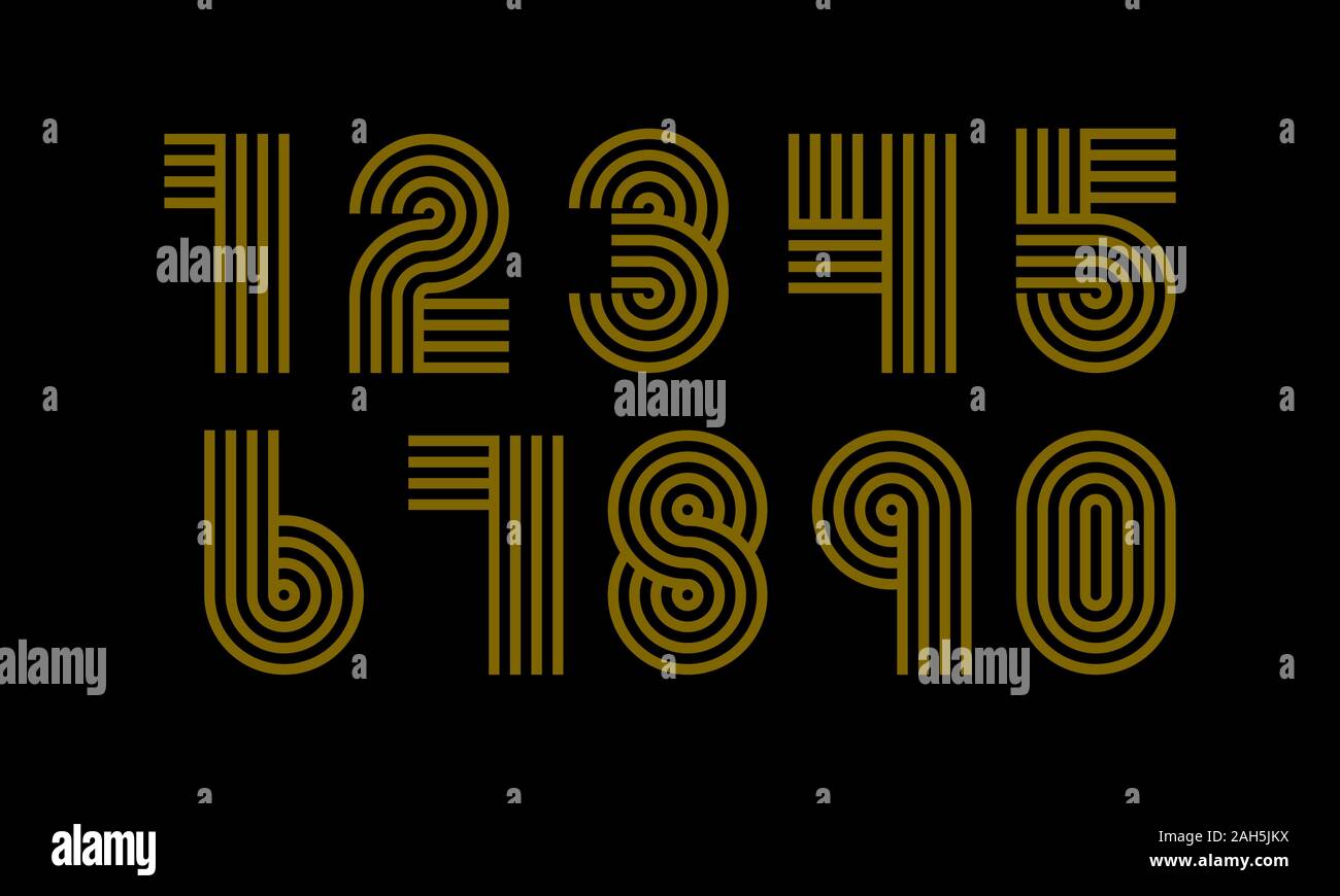 Retro numbers on the black background Stock Photo - Alamy