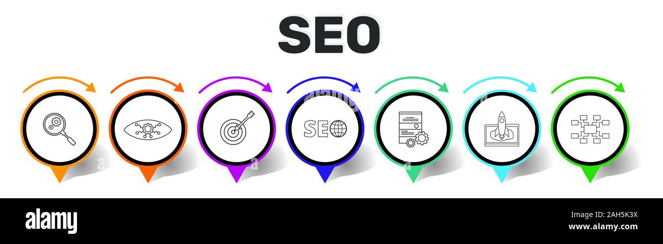 Seo Infographics design. Timeline concept include search optimization ...