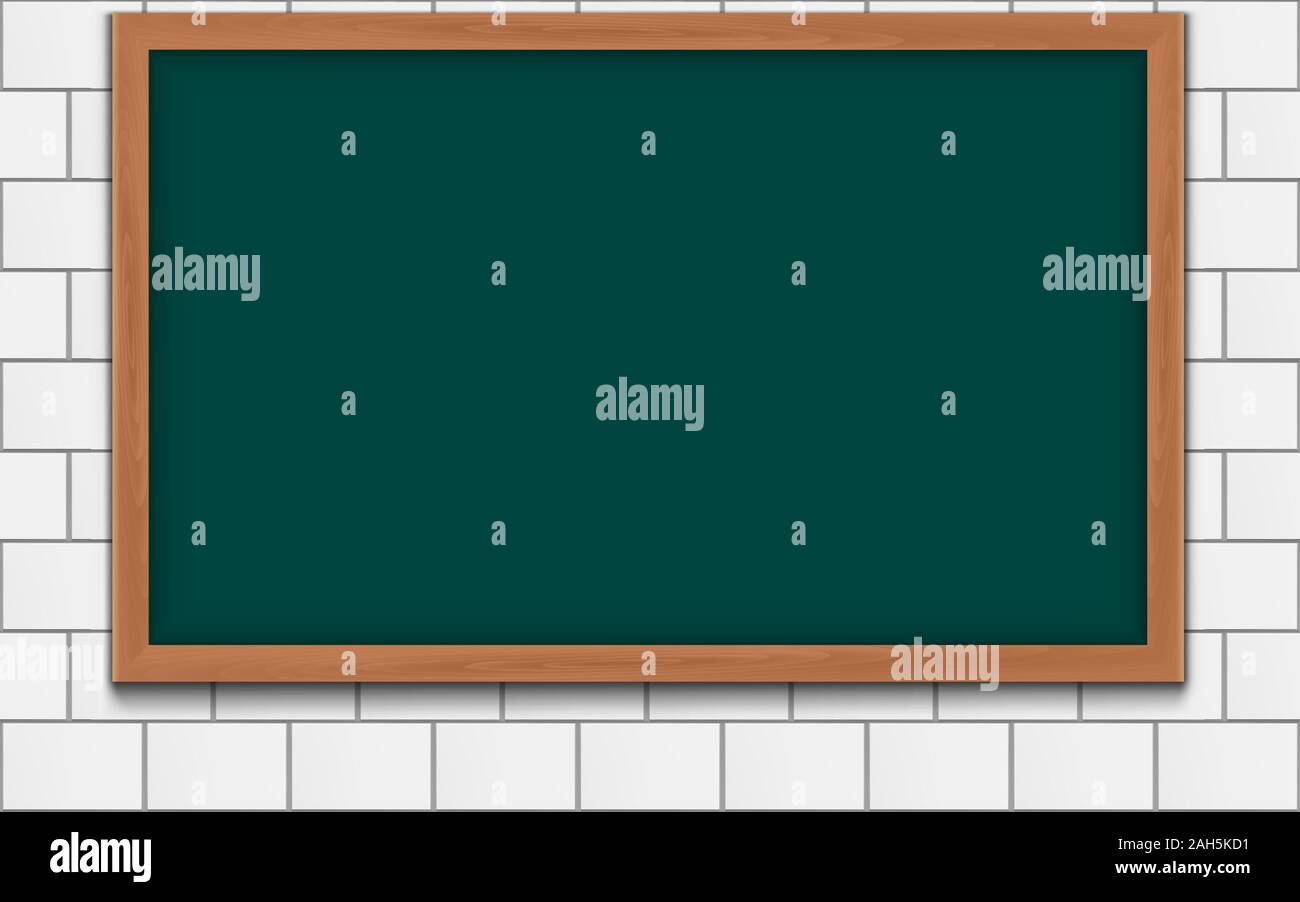 Green chalkboard on wall Stock Vector Images - Alamy