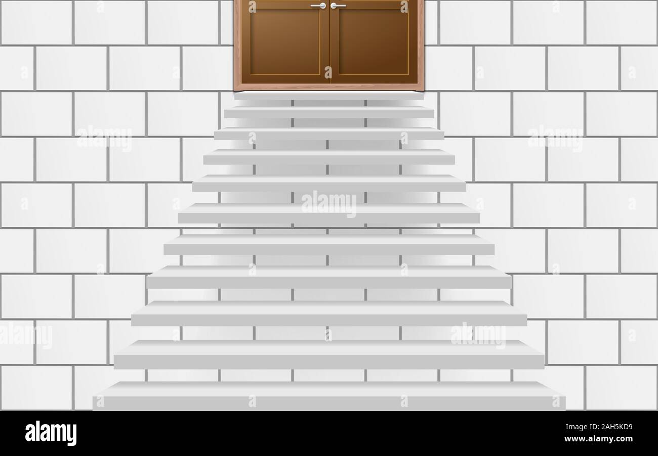 Clean white background stairs Stock Vector Images - Alamy