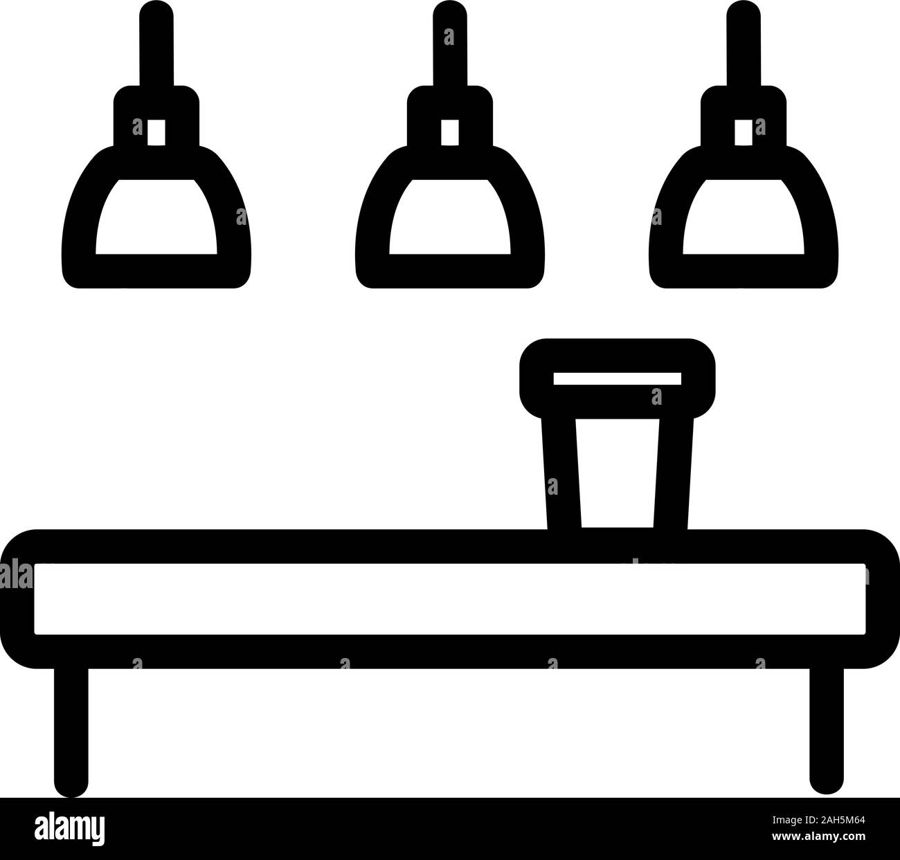 table in the coffee shop icon vector. Isolated contour symbol ...