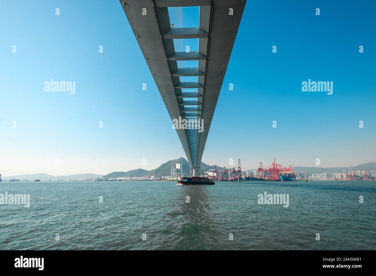 Bridge over ocean, elevated highway crossing water , HongKong Stock ...