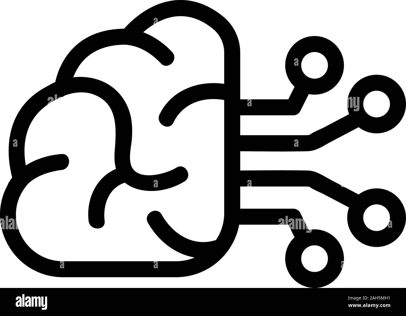 artificial intelligence icon vector. Isolated contour symbol ...