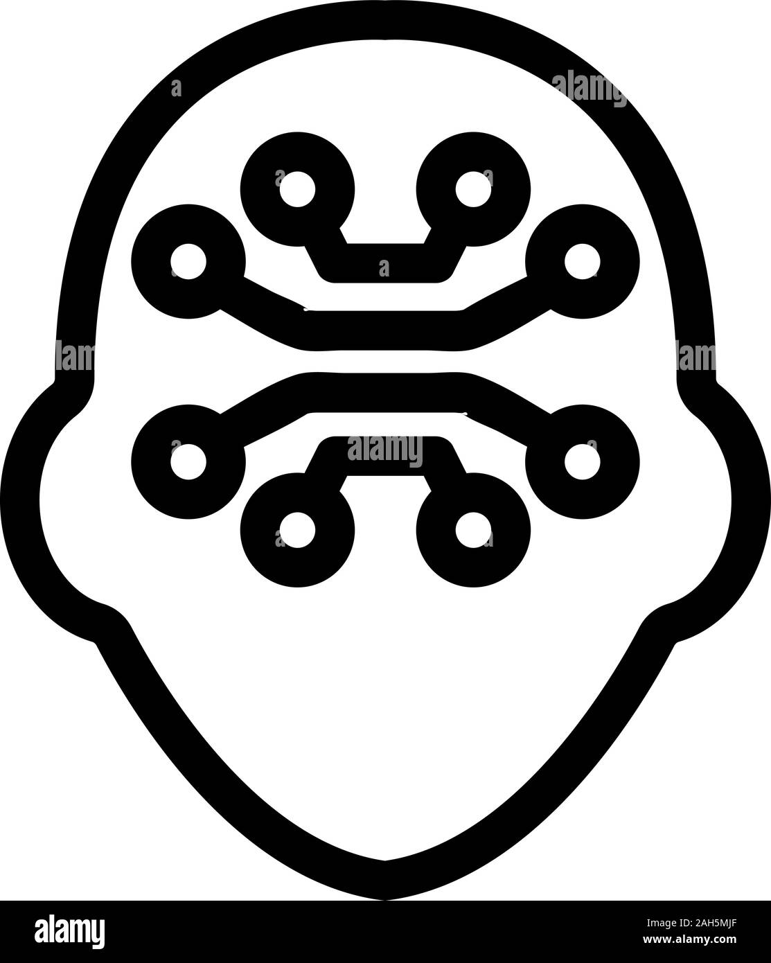 artificial intelligence icon vector. Isolated contour symbol ...
