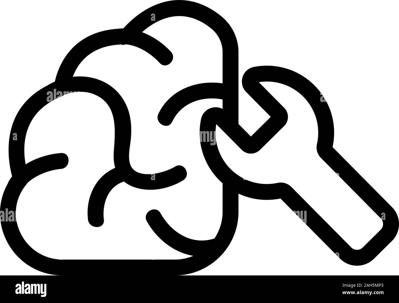 artificial intelligence icon vector. Isolated contour symbol ...