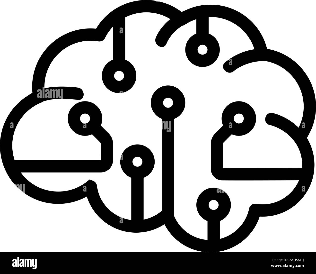 artificial intelligence icon vector. Isolated contour symbol ...