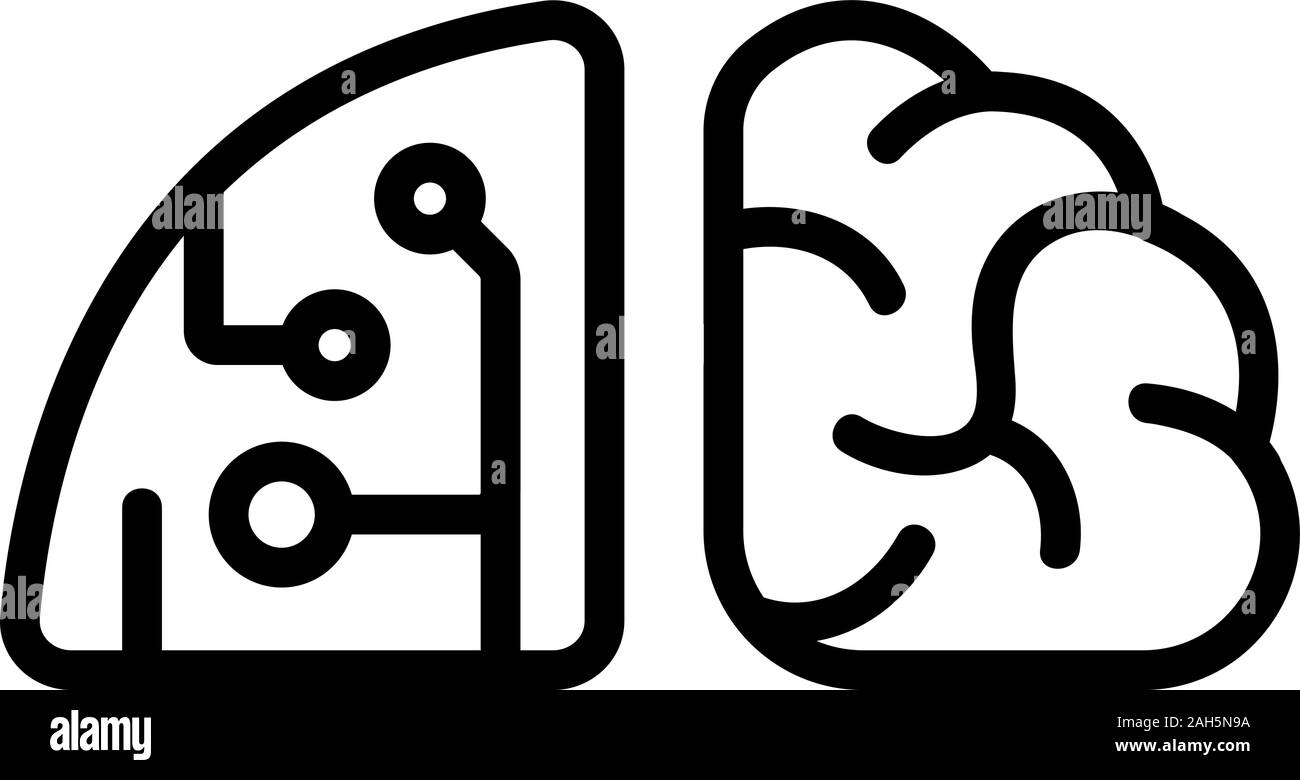 artificial intelligence icon vector. Isolated contour symbol ...