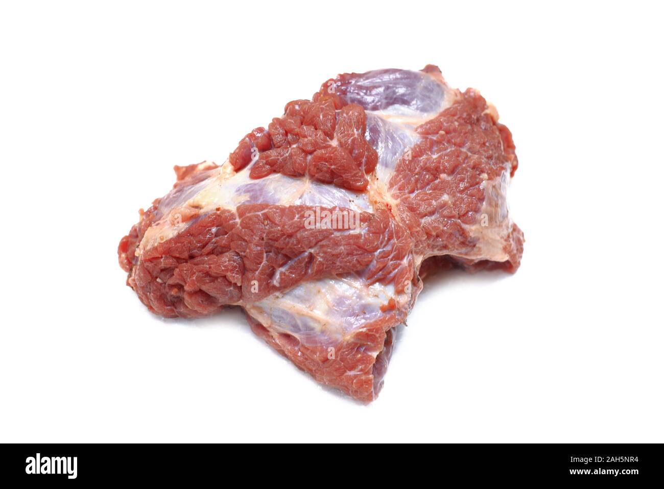Raw beef parts isolated on white background Stock Photo - Alamy