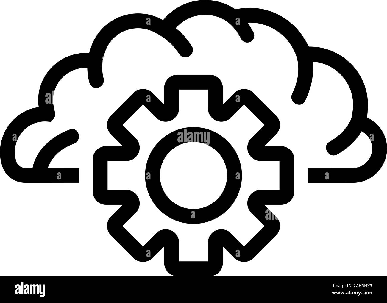 artificial intelligence icon vector. Isolated contour symbol ...
