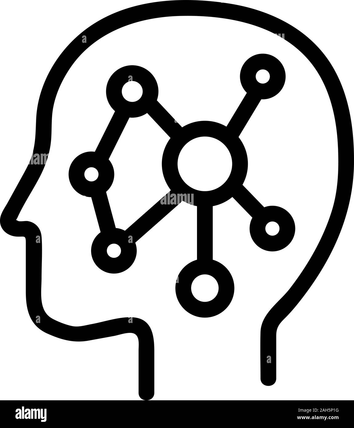 artificial intelligence icon vector. Isolated contour symbol ...