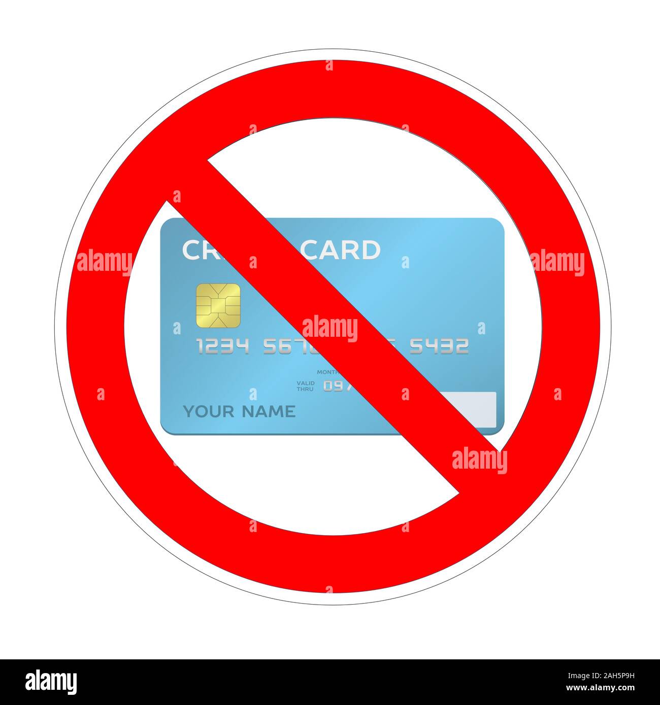 No credit card forbidden sign, red prohibition symbol Stock Photo - Alamy