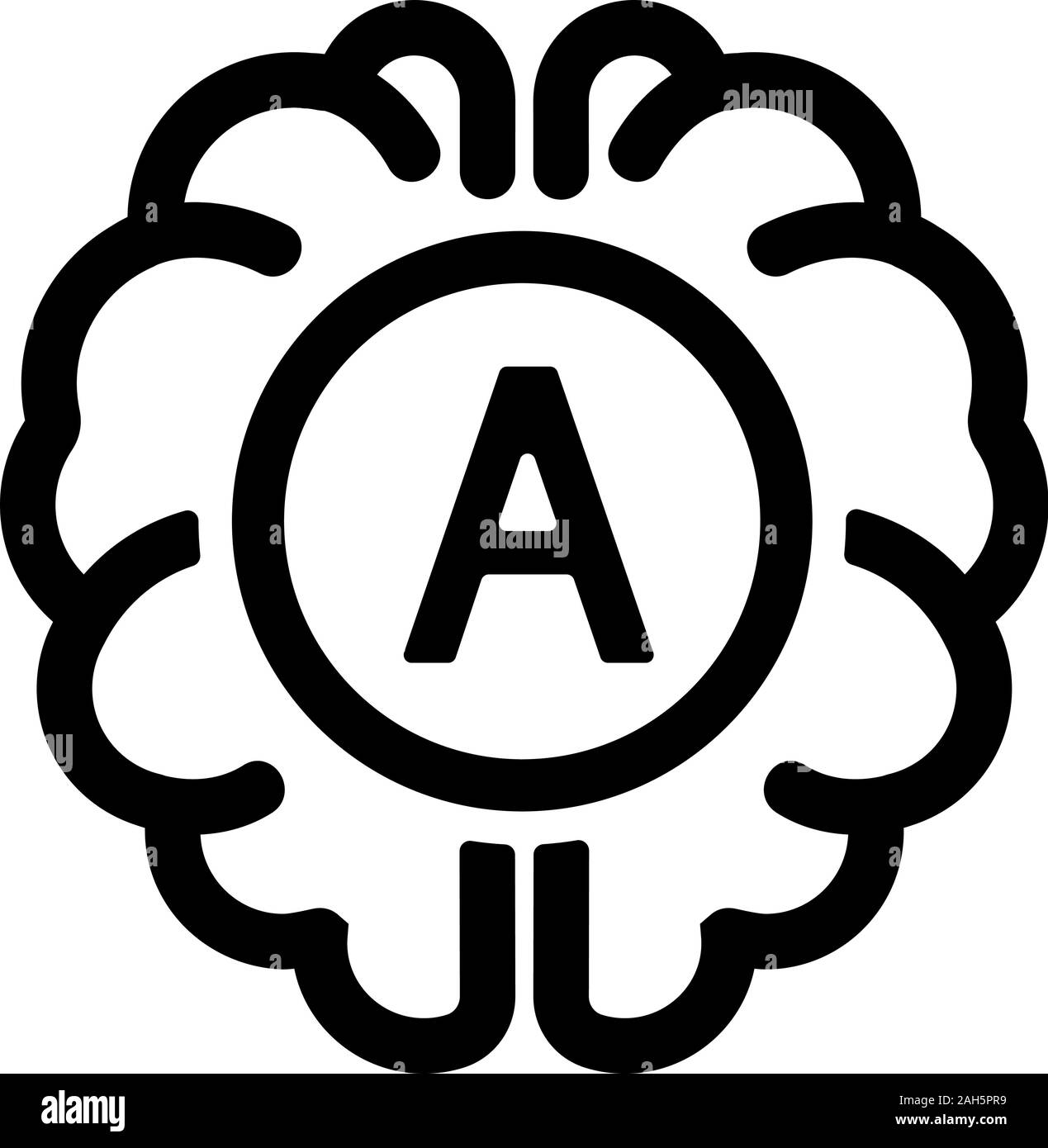 artificial intelligence icon vector. Isolated contour symbol ...