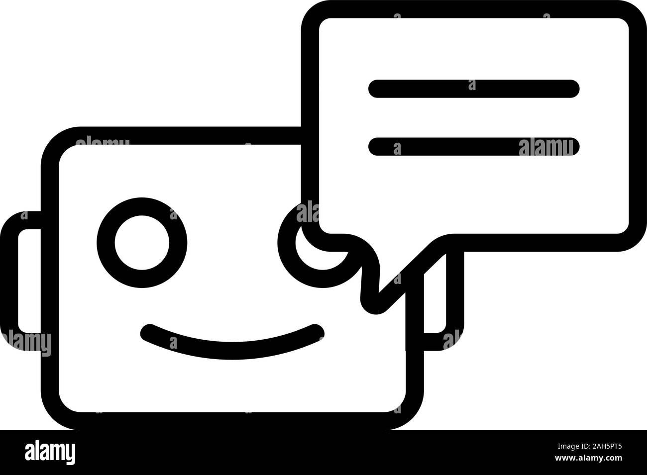 artificial intelligence icon vector. Isolated contour symbol ...