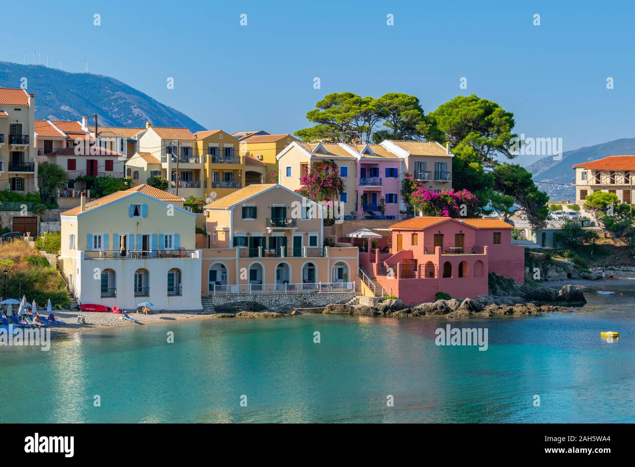 Assos village view in Kefalonia island Stock Photo - Alamy