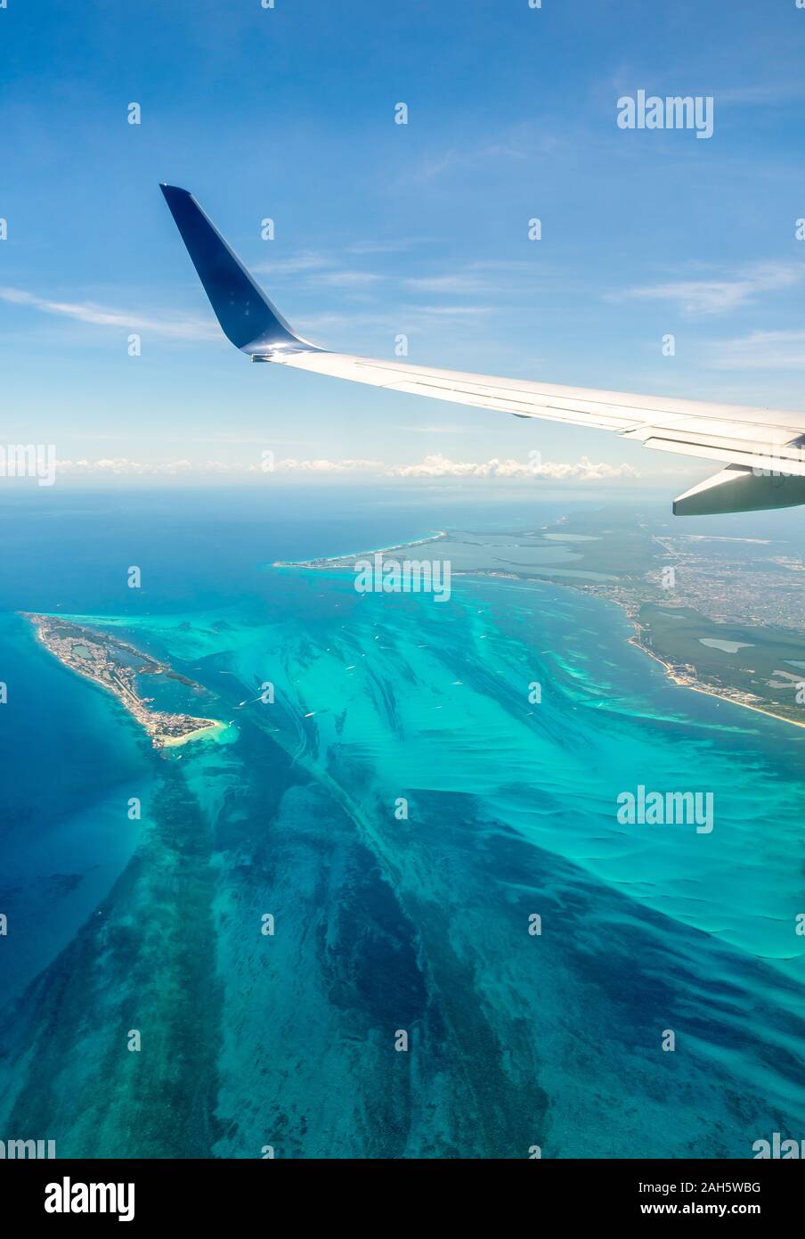 Aerial view from the Caribbean coast Stock Photo - Alamy
