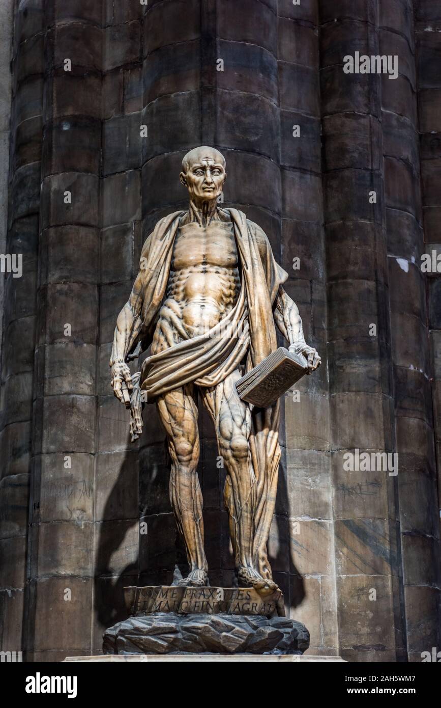 Statue of St. Bartholomew Flayed was one of 12 Apostles and an early ...