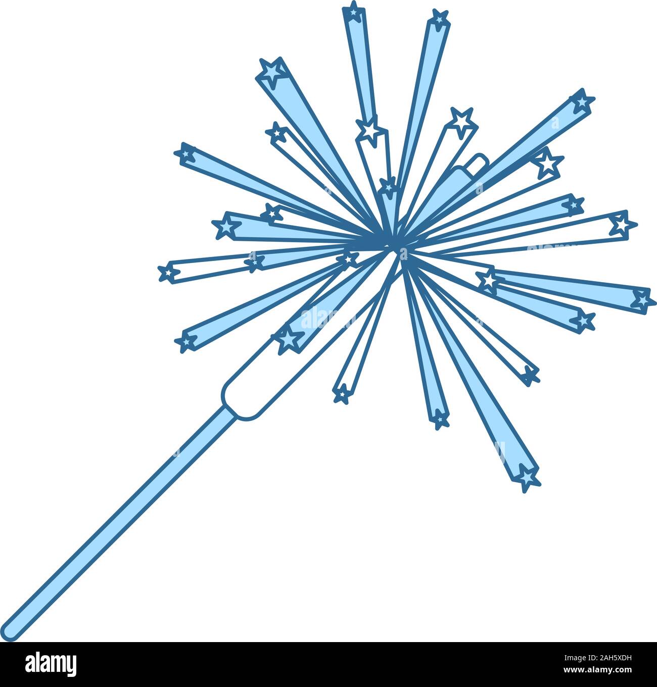 Party Sparkler Icon. Thin Line With Blue Fill Design. Vector ...
