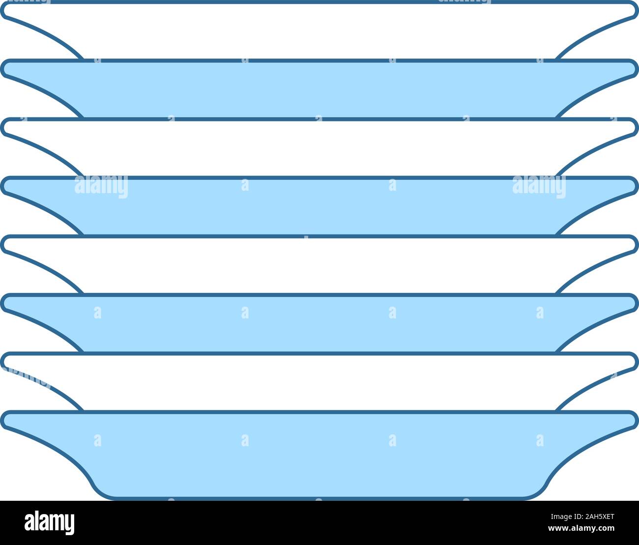 Plate Stack Icon. Thin Line With Blue Fill Design. Vector Illustration ...