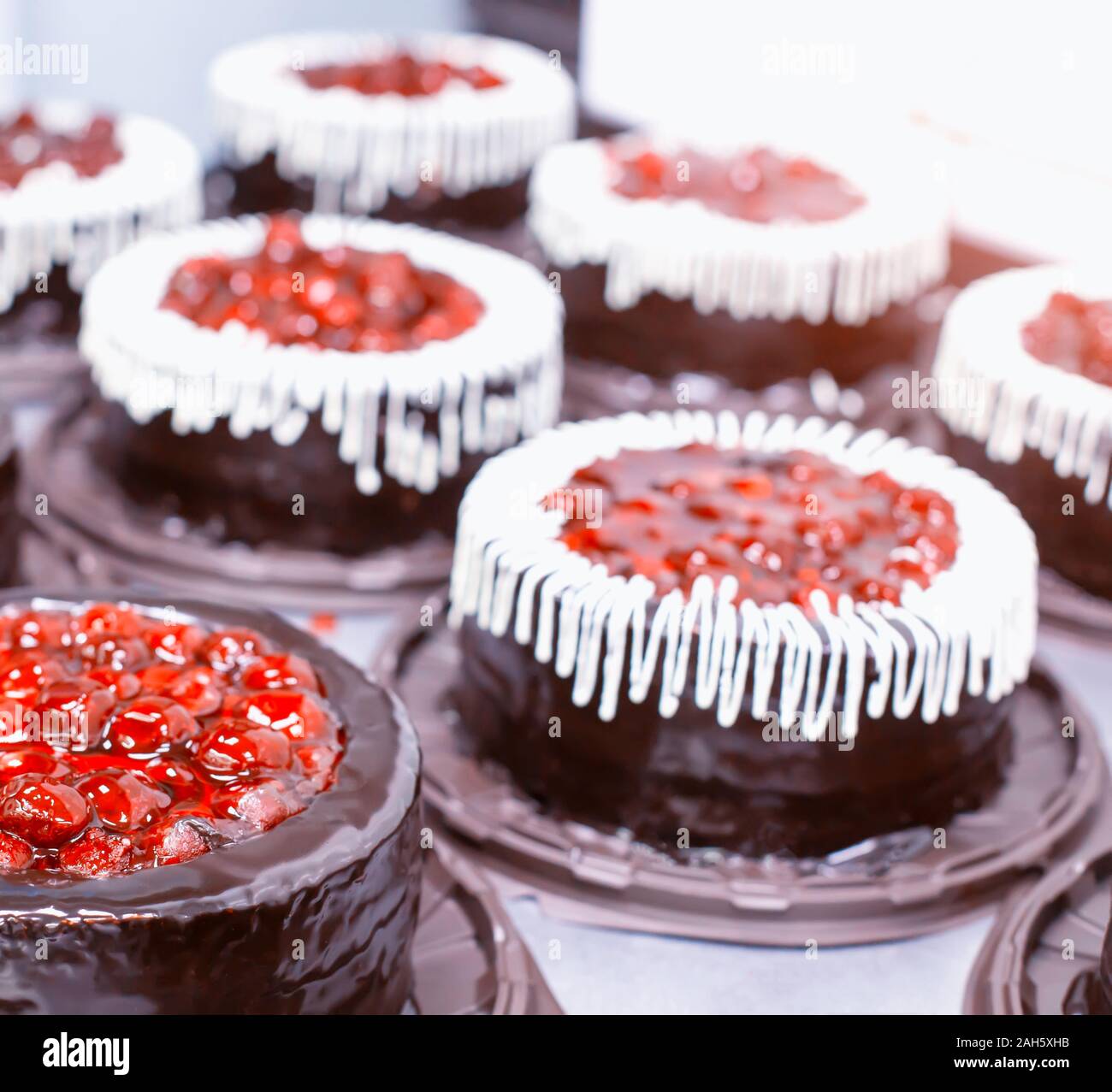 Process making chocolate cherry cake hi-res stock photography and ...