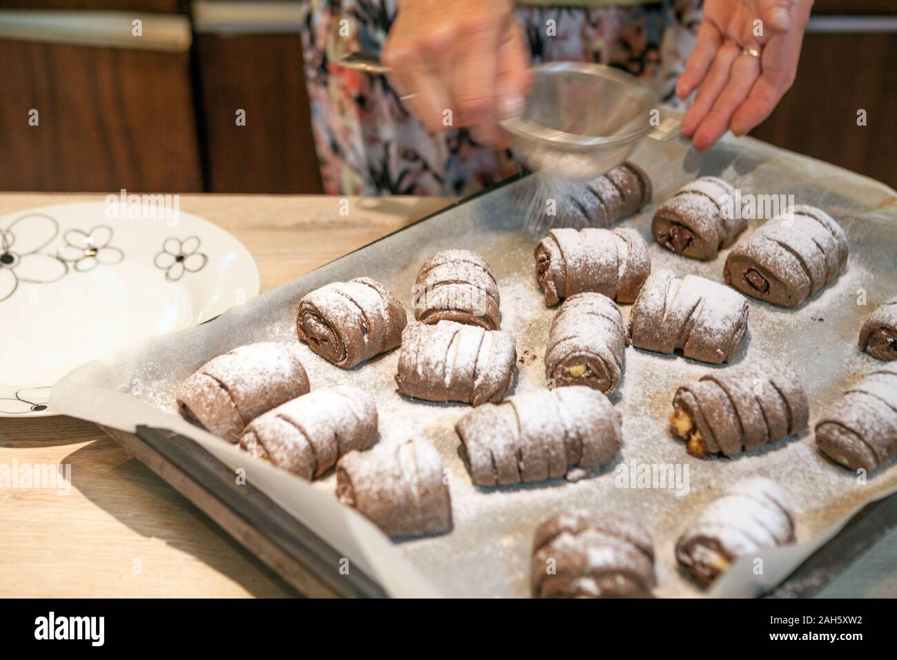 Preparing sweet chocolate biscuits Stock Photo - Alamy Preparing sweet chocolate biscuits Stock Photo - Alamy