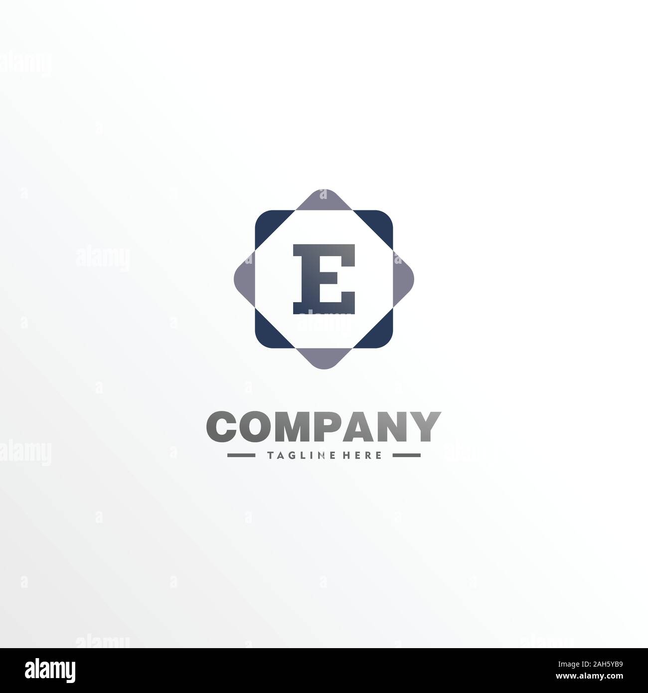 Letter E Alphabetic Company Logo Design Template with Geometric Rounded ...