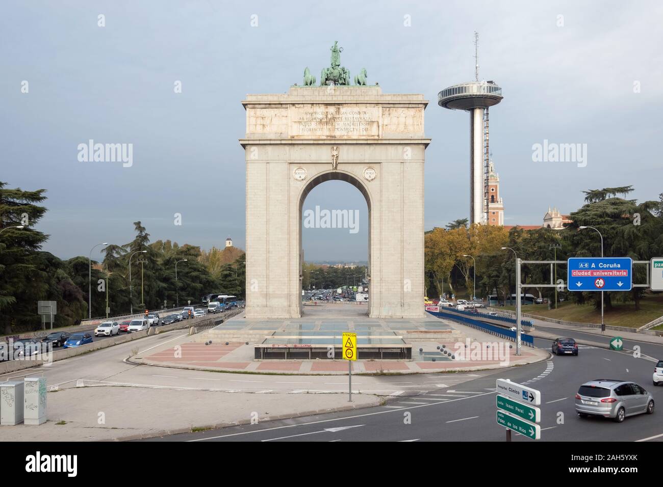 MADRID, SPAIN - December, 2019: Triumphal arch or victory arch monument ...
