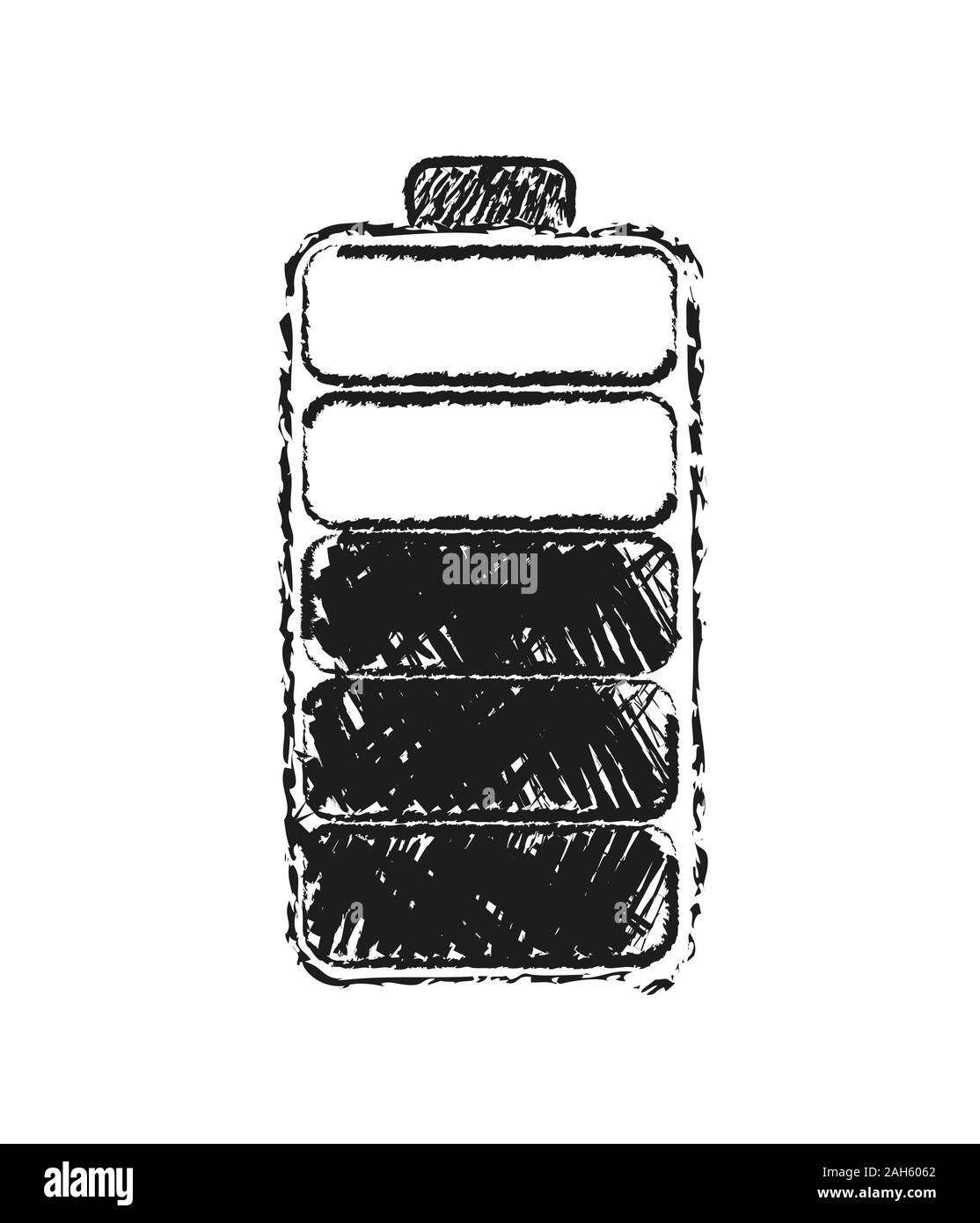 Pencil sketch of the battery or battery charging icon. Isolated on ...
