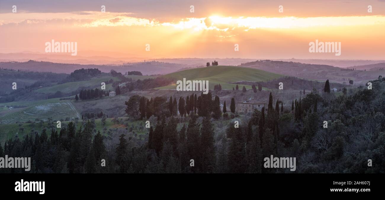 Golden sun in the tuscany hi-res stock photography and images - Alamy