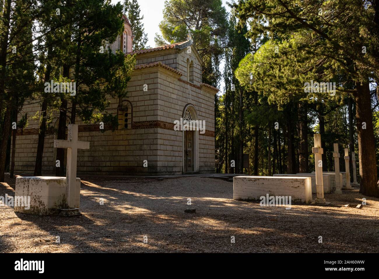 Tatoi, Greece - October 12 2019: Former Royal family of Greece cemetery ...