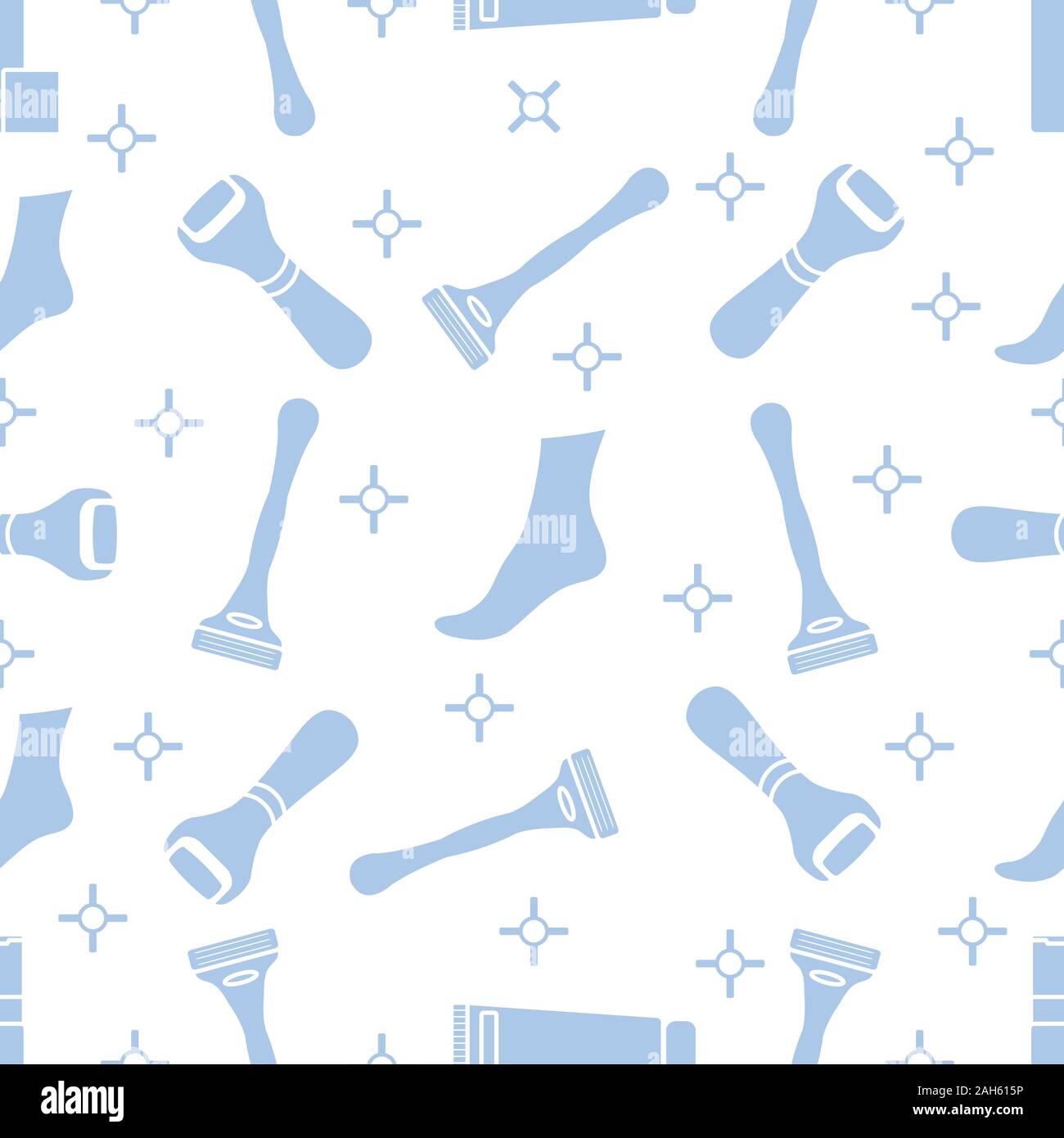 Vector seamless pattern Leg, shaver, shaving foam, cream, file for ...