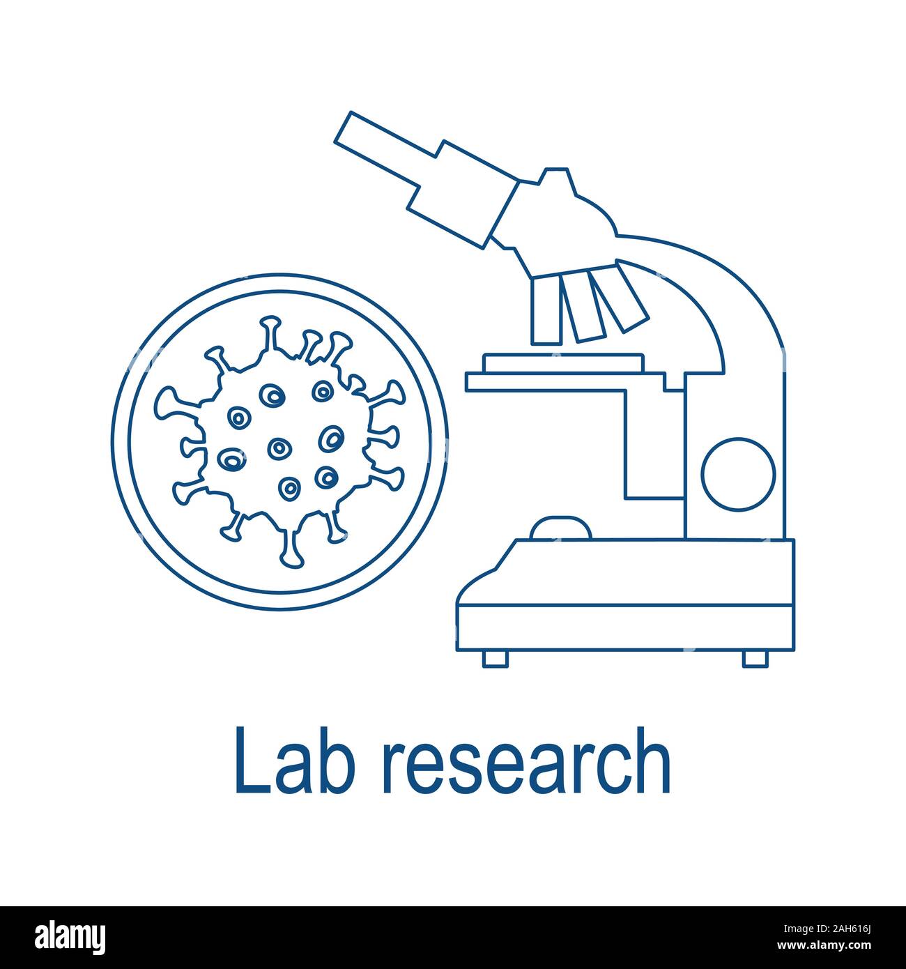 Vector illustration Microscope, microbe, virus, bacteria isolated on ...
