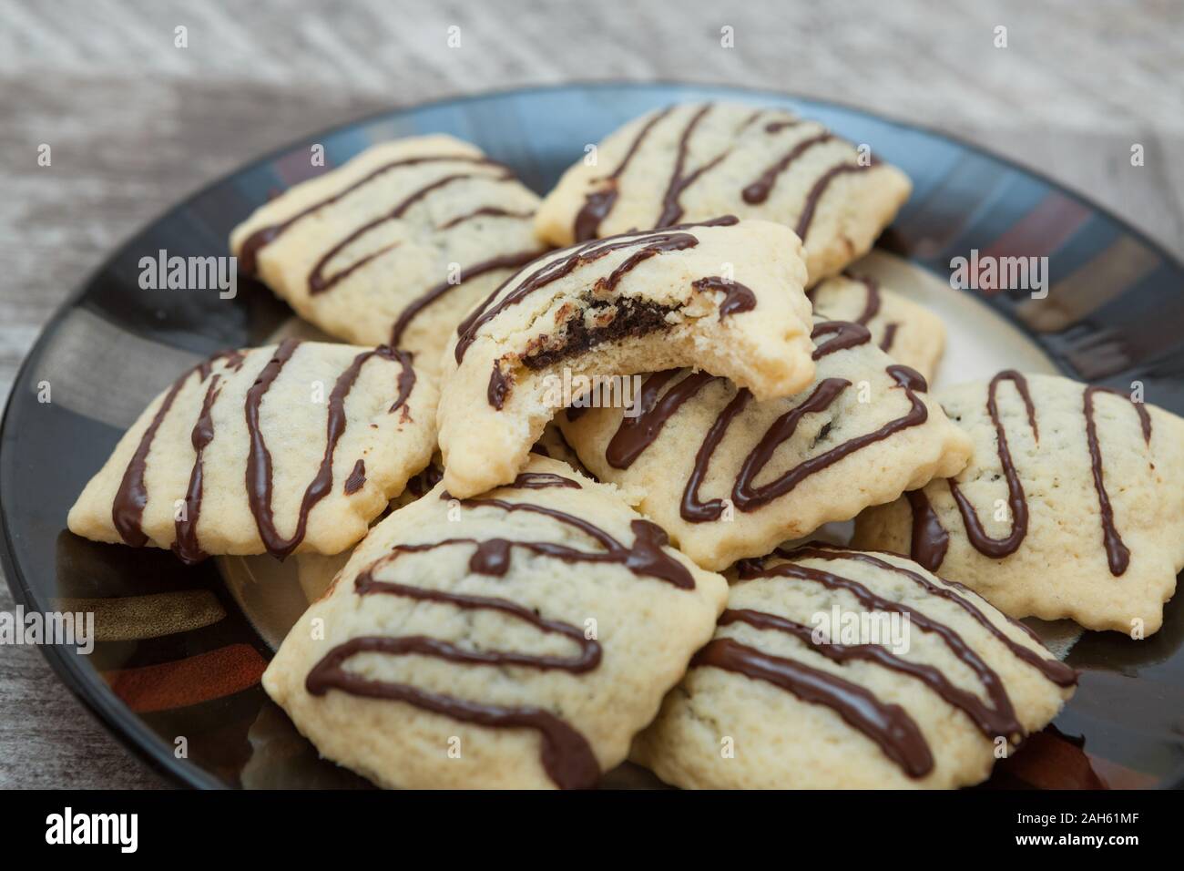 Chocolate sweet biscuit on plate Stock Photo - Alamy