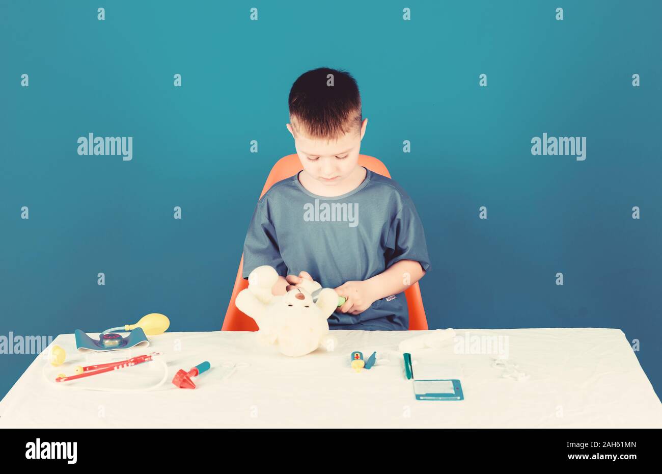 Boy cute child future doctor career. Hospital worker. Health care. Kid ...