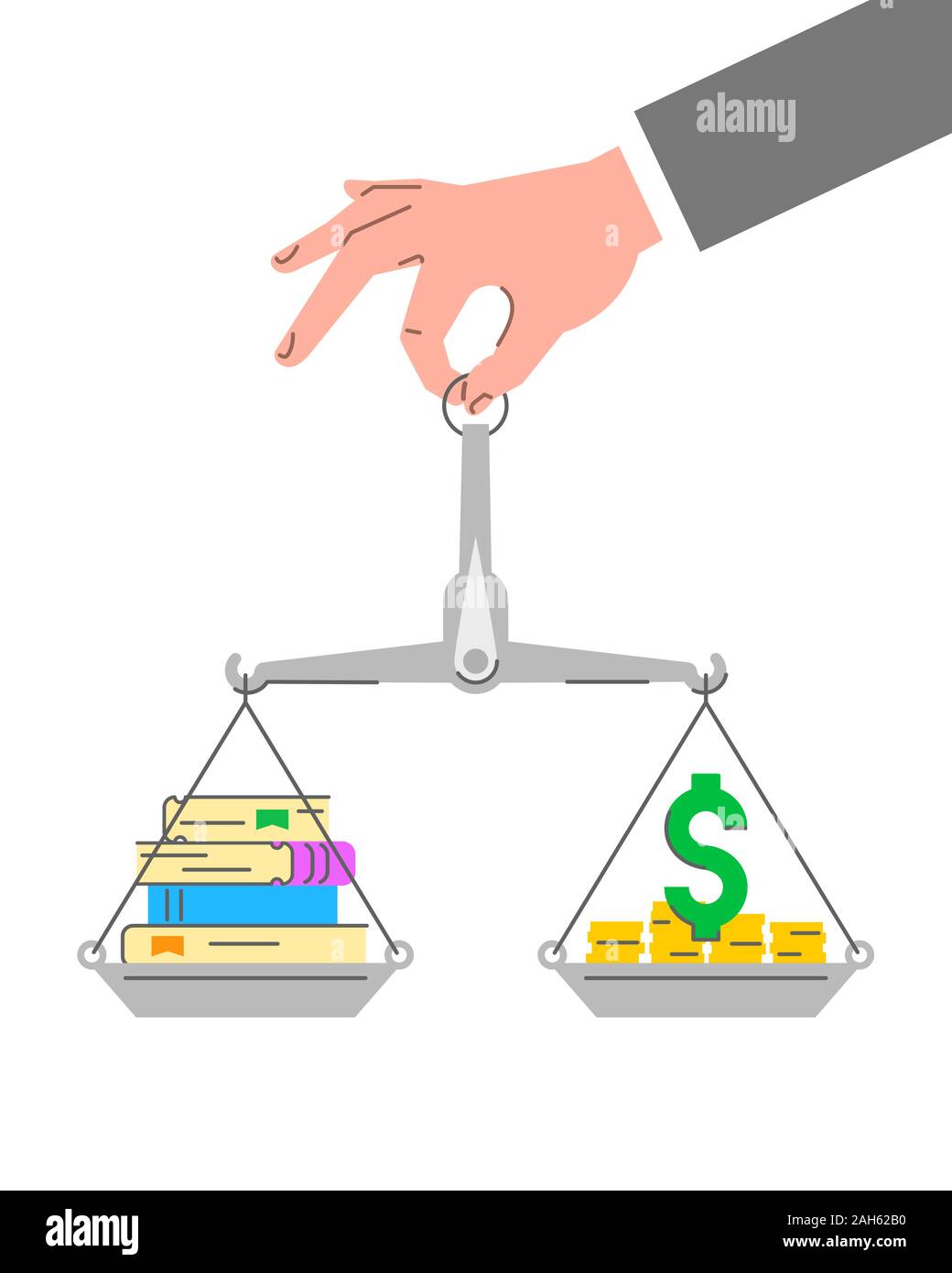 Education loan concept. Flat linear conceptual vector illustration of ...
