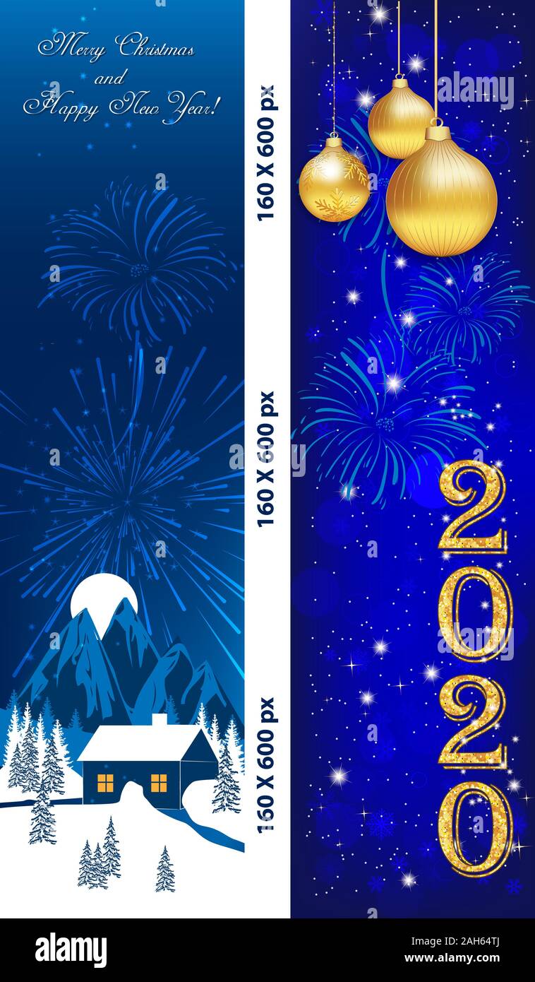 Two vertical banners designed for the New Year 2020 celebration. Web ...