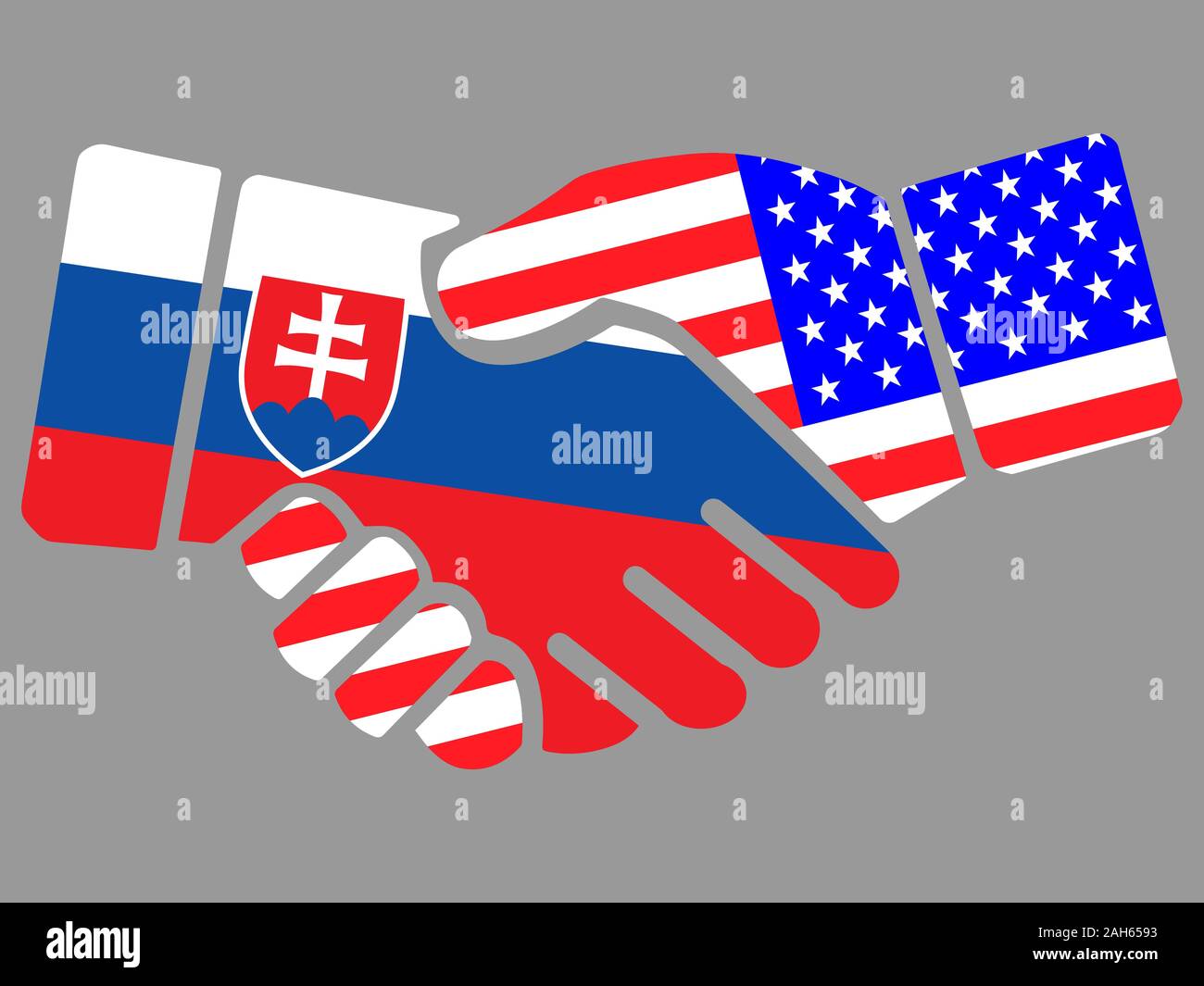 Slovakia Islands and USA flags Handshake vector Stock Vector Image ...