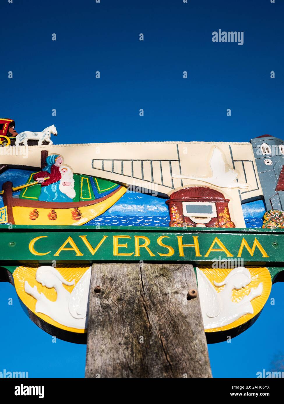 Caversham Painted Wooden Sign, Caversham, Reading, Berkshire, England ...