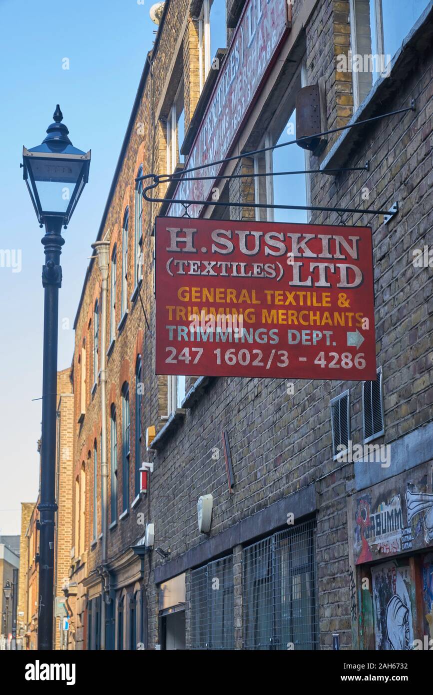 Jewish textile shop sign spitalfields hi-res stock photography and ...