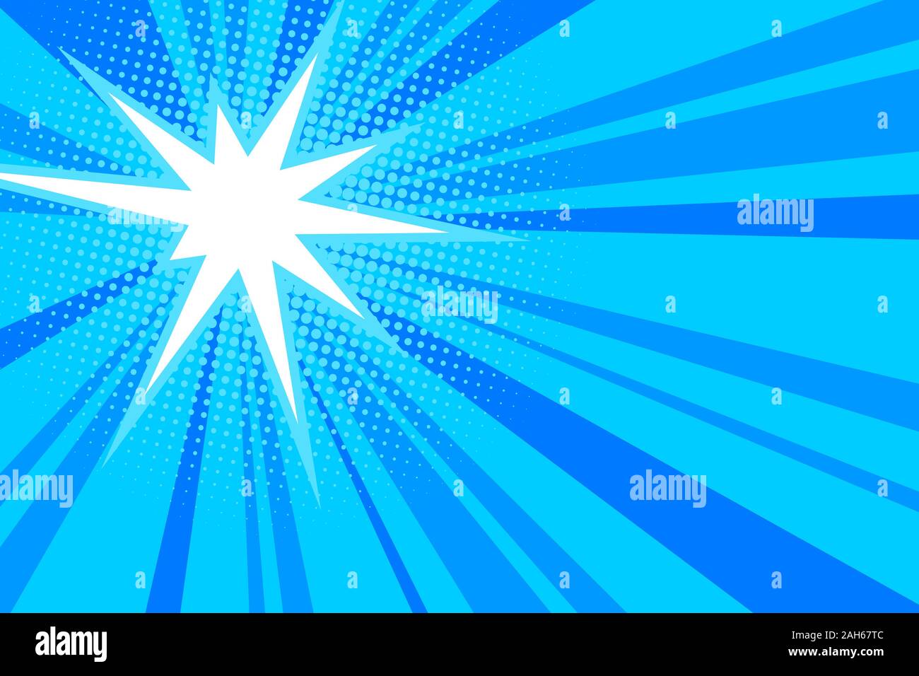 Comic blue sunbeam background retro pop art style cartoon Stock Vector ...