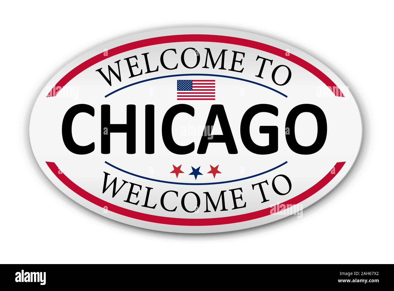 Badge, label or stamp with Chicago, vector illustration Stock Vector ...