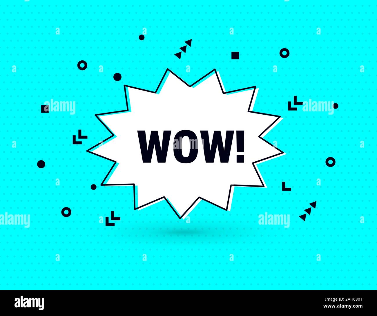 Wow speech bubble banner pop art memphis style Stock Vector Image & Art ...