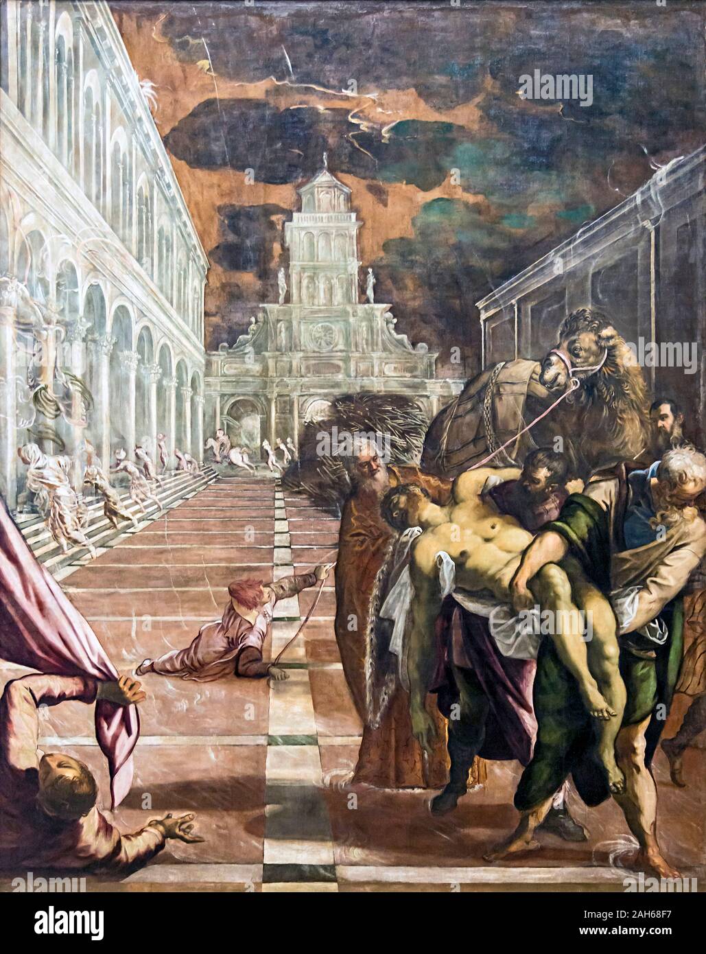 St Mark's Body Brought to Venice (1548) by Jacopo Tintoretto Stock ...