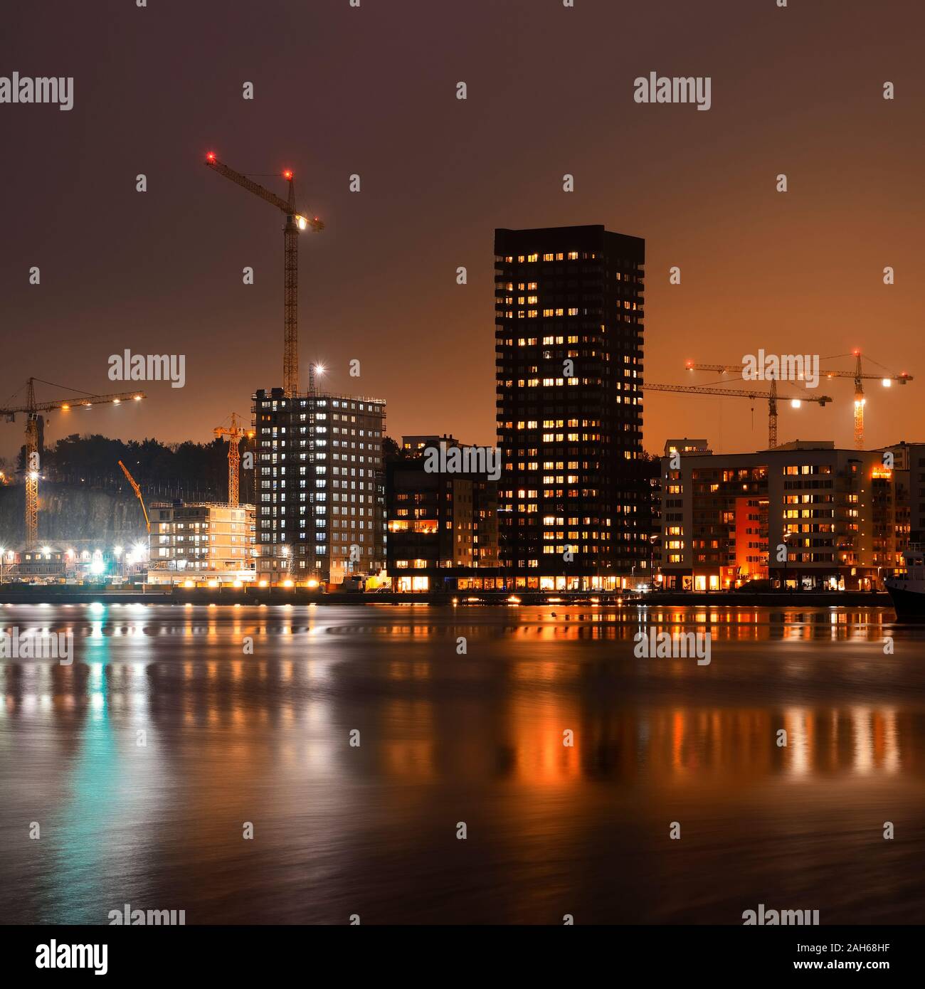 Modern apartment buildings, Liljeholmen in Stockholm - Sweden Stock ...