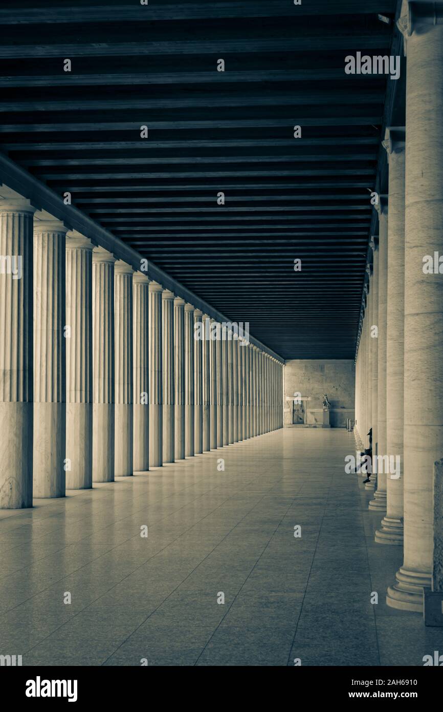 Athens, Greece - June 1 2019: Stoa of Attalos (Stoa of Attalus) in ...